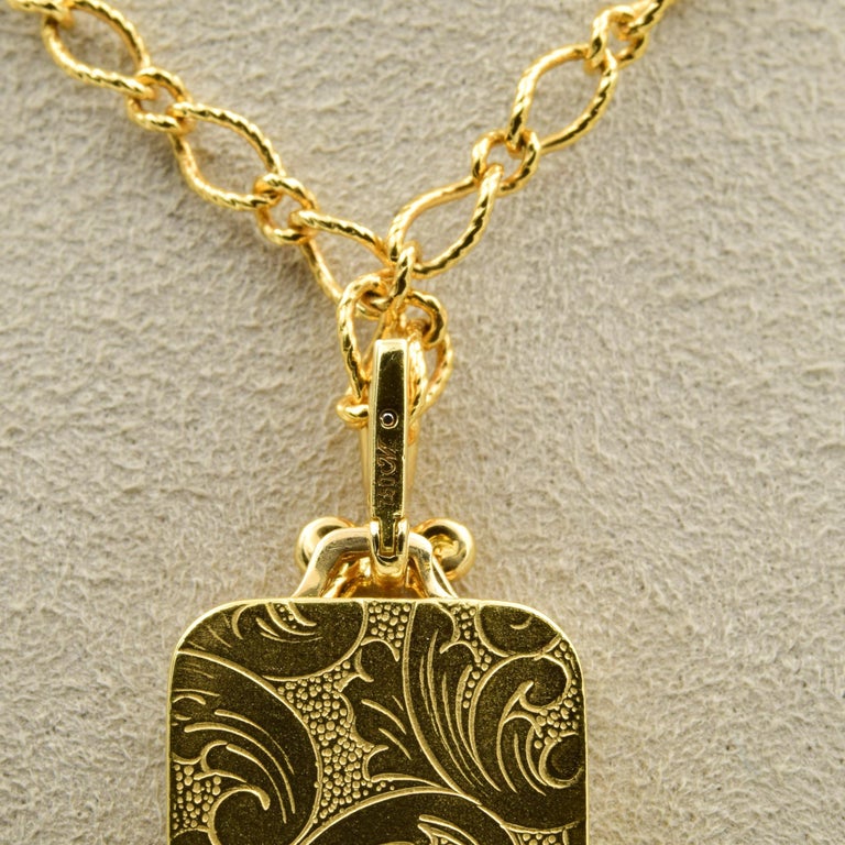 Monica Rich Kosann High Polish Rectangular Gate Locket with Diamonds at ...