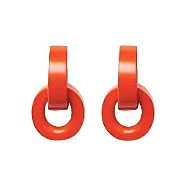 Monies Red Polyester Clip Earrings at 1stDibs | polyester earrings