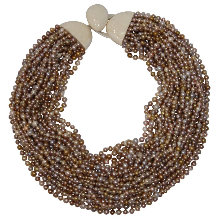 Monies Unique Pearl and Mammoth Horn For Sale at 1stDibs