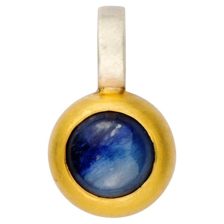 Monika Herré Blue Kyanite Pendant Sterling Silver Galvanic Gold Plating ...