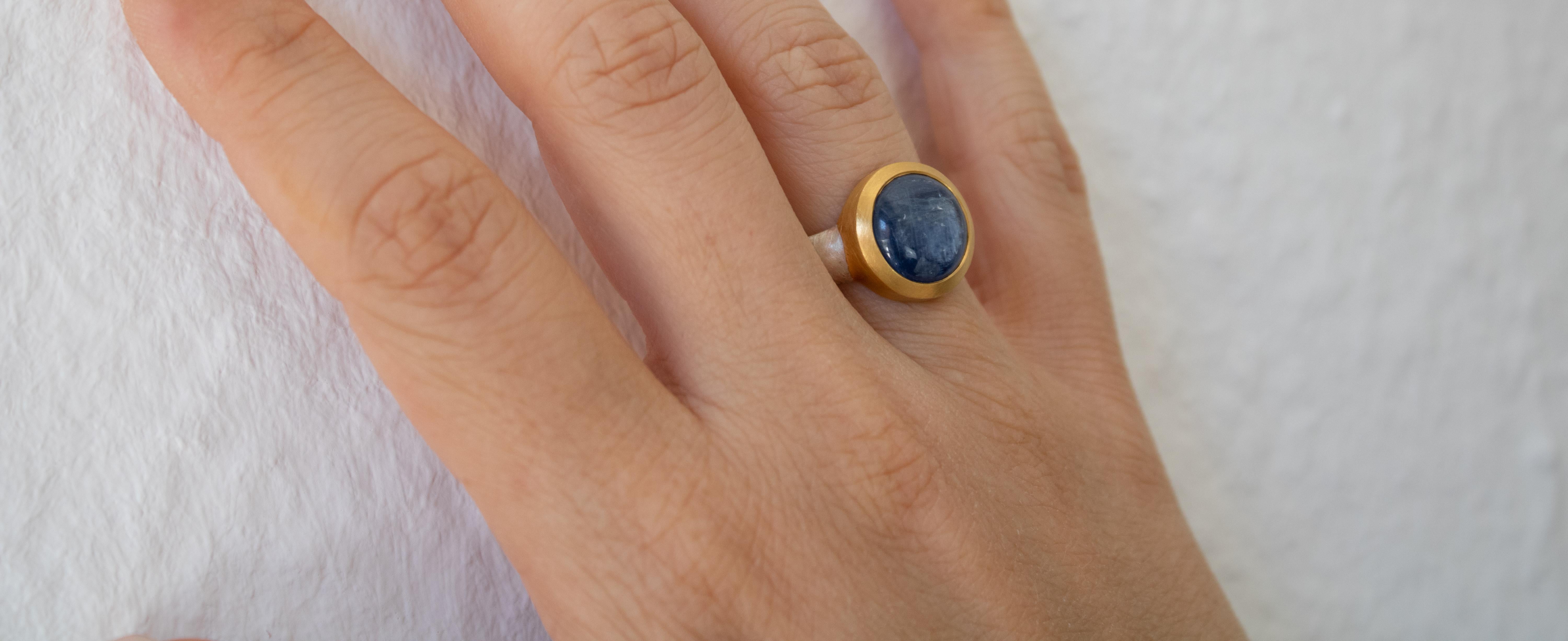 Customizable Monika Herre Blue Kyanite Ring Steling Silver Galvanic ...