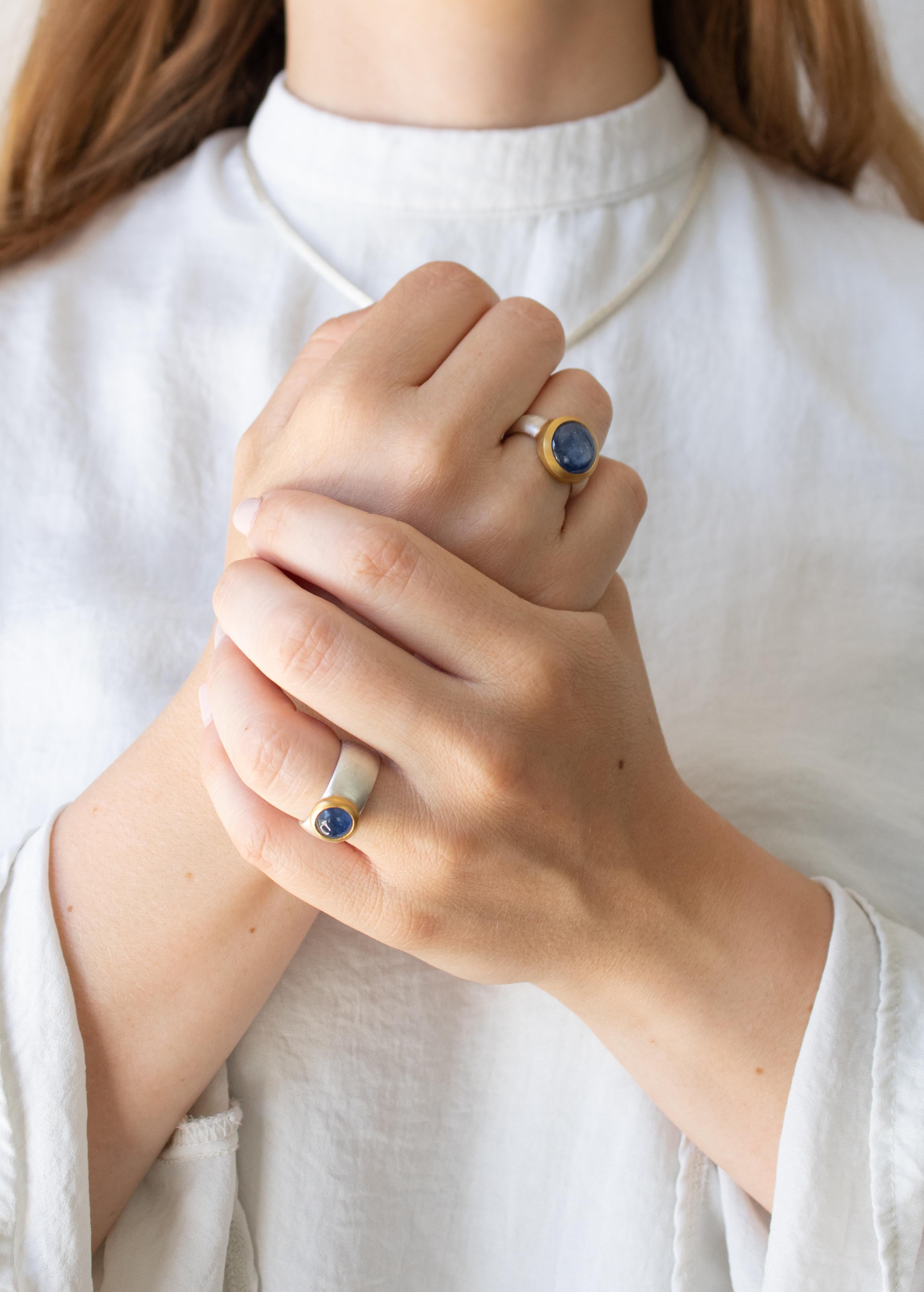 Customizable Monika Herre Blue Kyanite Ring Steling Silver Galvanic ...