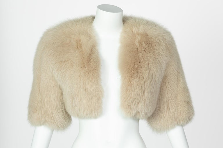 Monique Lhuillier Fox Fur Cropped Bolero Jacket at 1stDibs