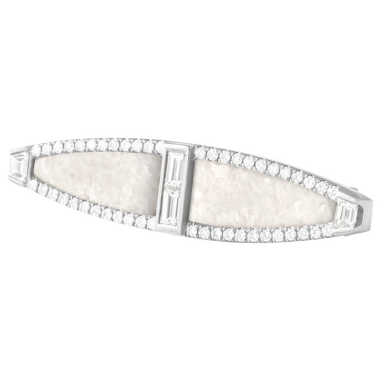 Monique Péan Cream Fossilized Dinosaur Bone and Diamond Hair Clip ...
