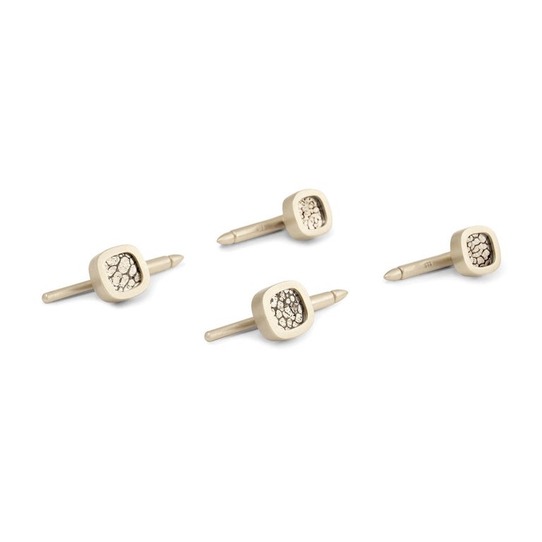 Monique Péan Pyritized Dinosaur Bone Shirt Studs, 18 Carat Recycled ...