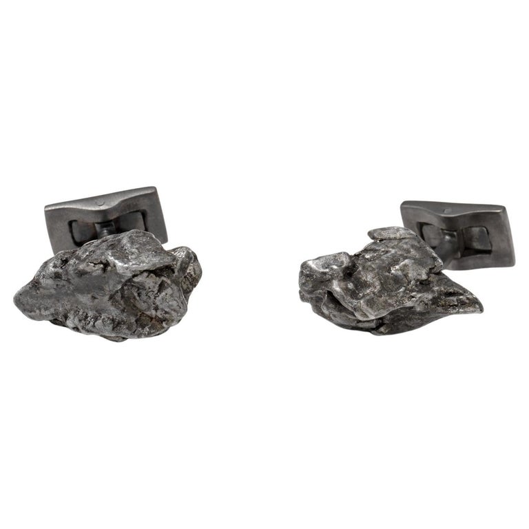 Monique Péan Sikhote-Alin Meteorite Specimen Cufflinks For Sale at 1stDibs