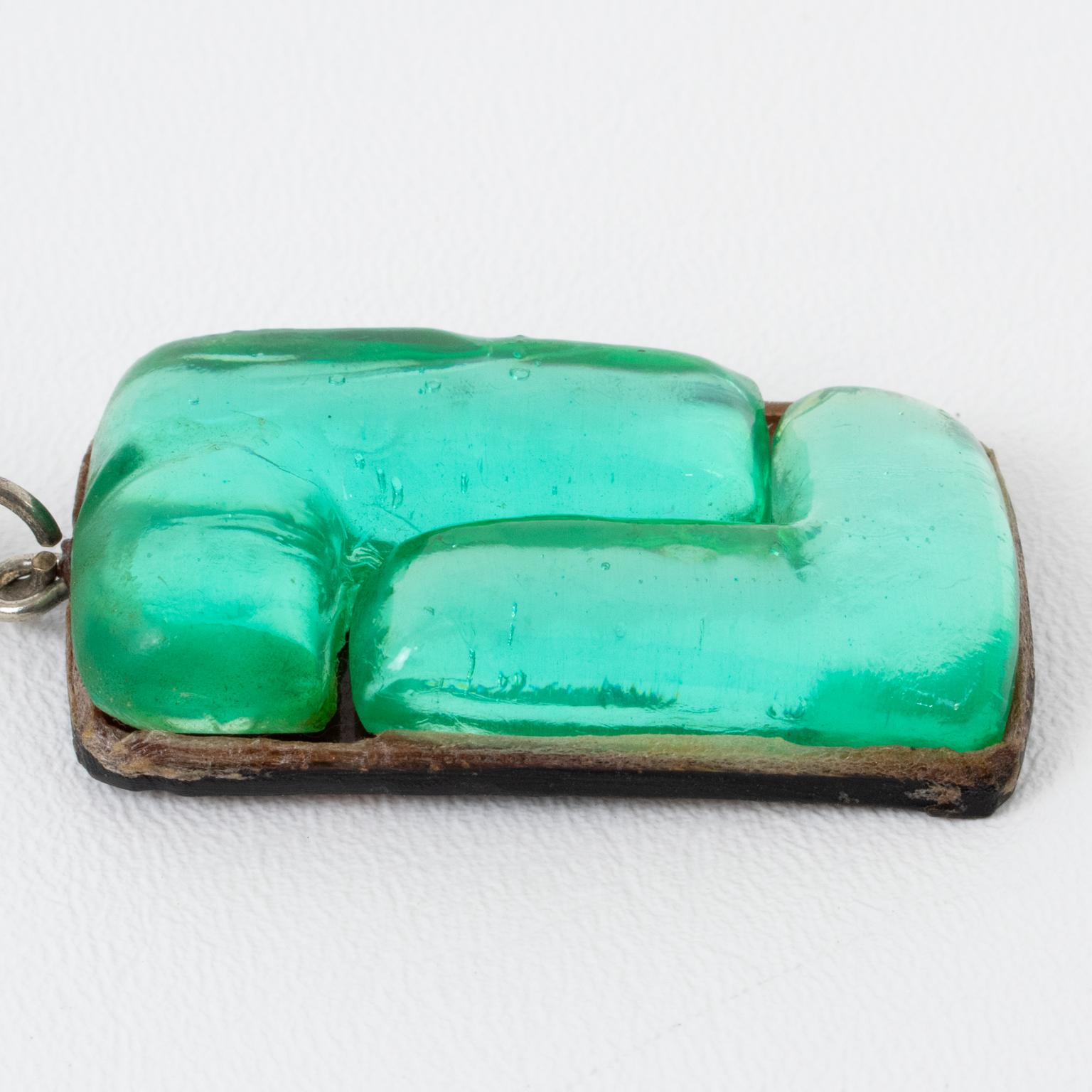 Monique Vedie Paris Turquoise Talosel Resin and Chrome Modernist ...