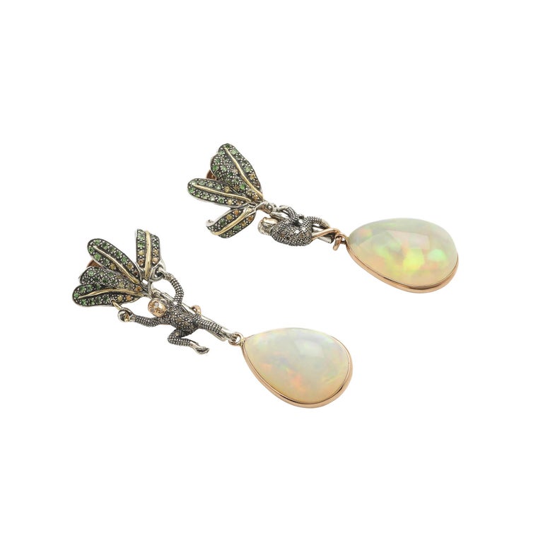 Monkey Opal Earrings For Sale at 1stDibs