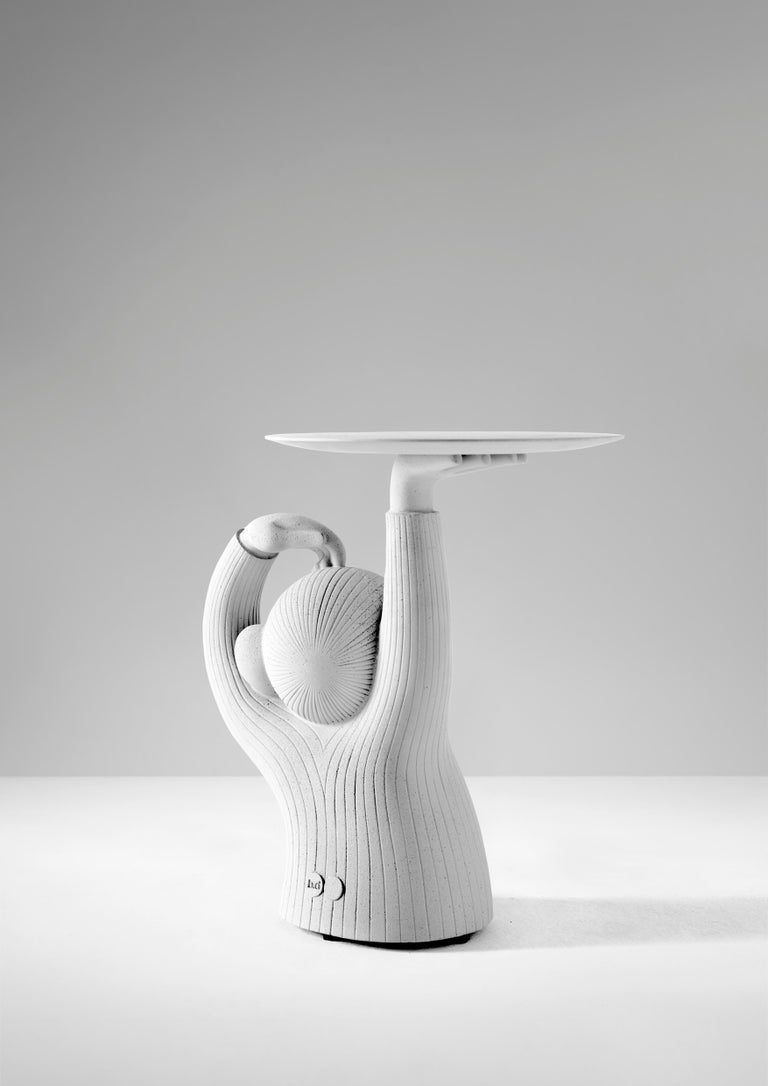 Outdoor and Indoor Glide White Concrete Monkey Side Table by Jaime ...