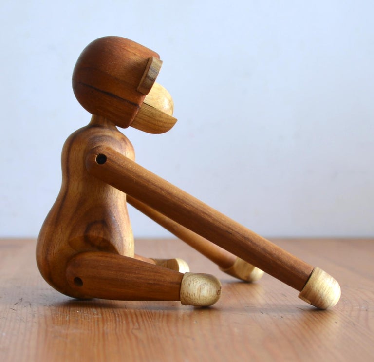 Monkey Teak Sculpture by Kay Bojesen For Sale at 1stDibs