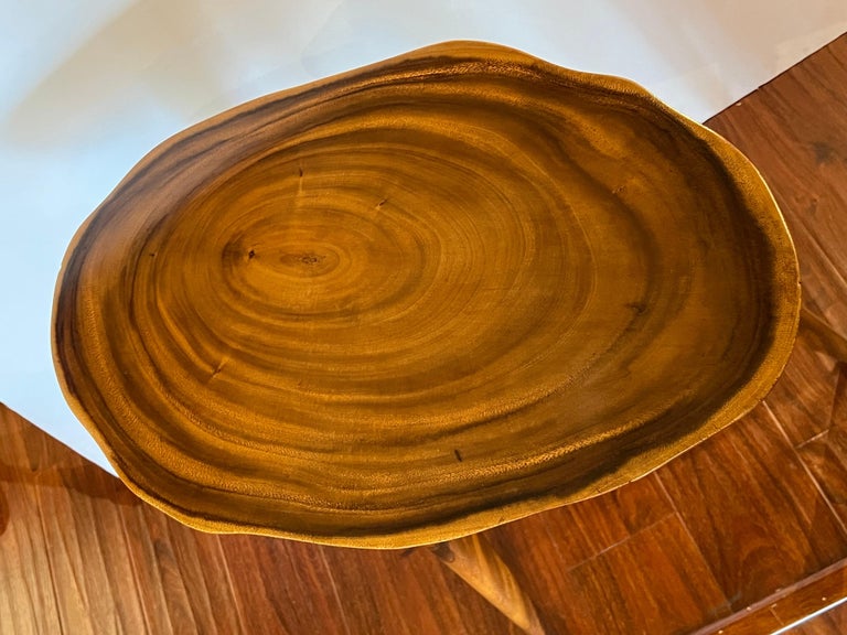 Monkeypod Wood Side Table at 1stDibs