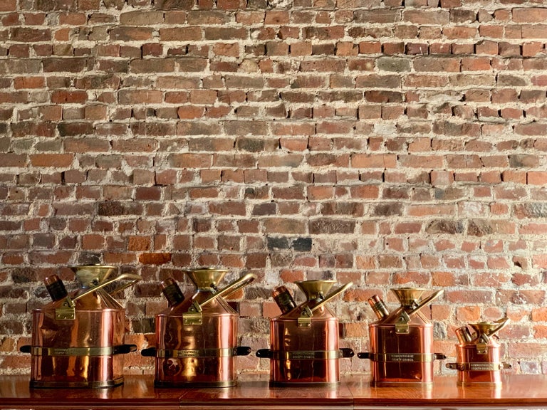 Monmouthshire County Council Petrol Measuring Cans Set of 5 Copper and ...