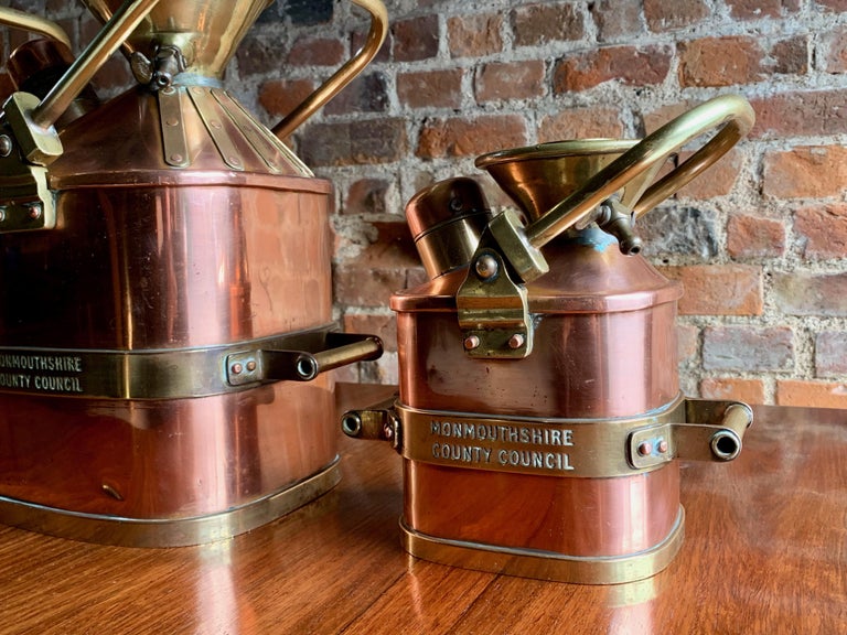 Monmouthshire County Council Petrol Measuring Cans Set of 5 Copper and ...