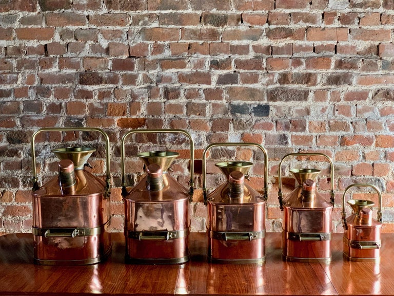 Monmouthshire County Council Petrol Measuring Cans Set of 5 Copper and ...