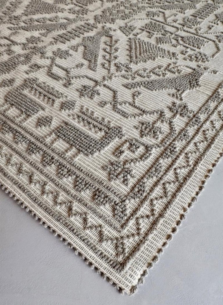 Monochromatic Allusion Carpet, in Natural, Hand-Tufted Sardinian Wool ...