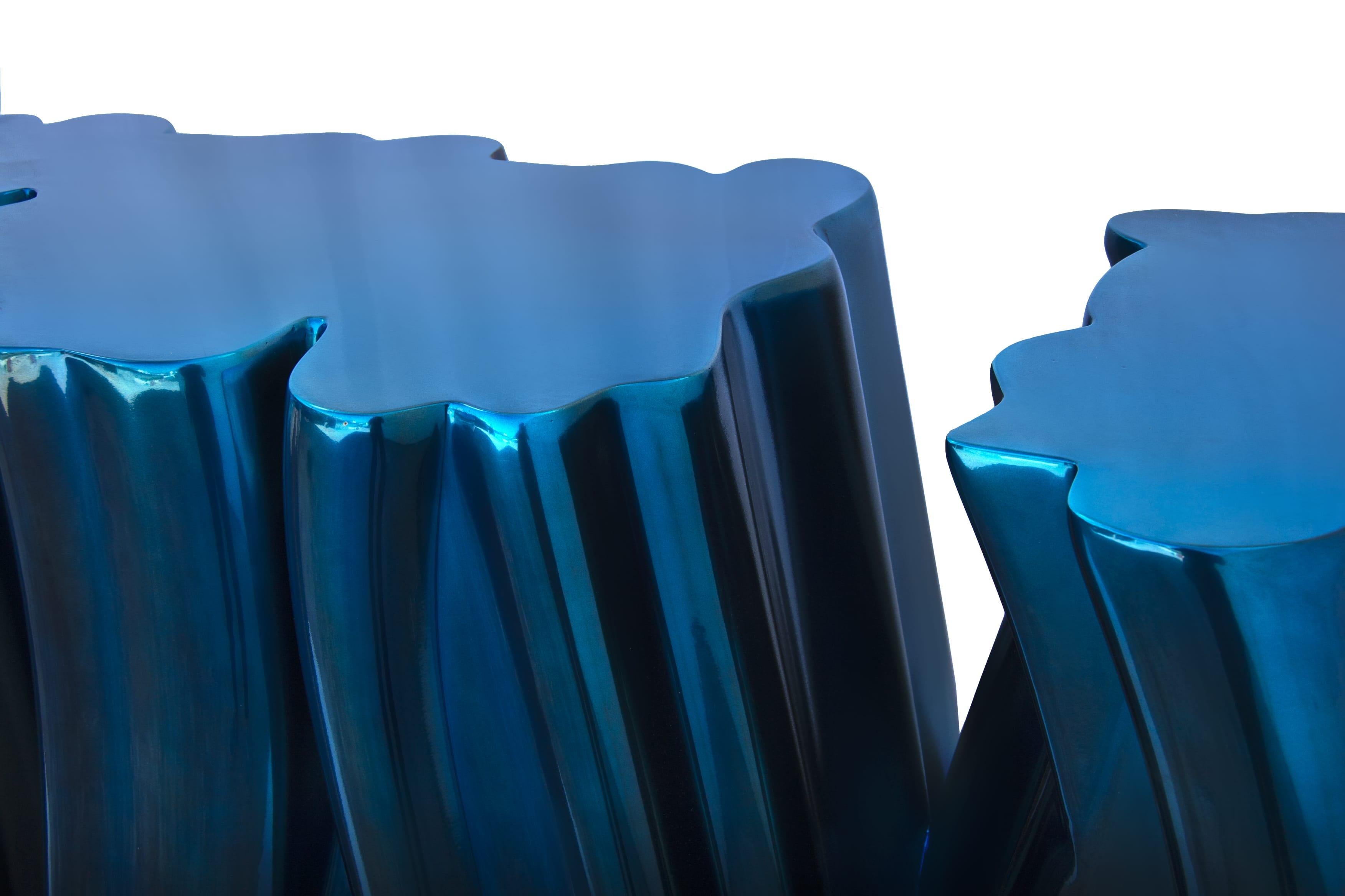 Monochrome Console in Electric Blue in Molded Fiberglass For Sale at ...