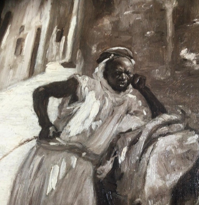 Monochrome Orientalist Oil Painting Titled High Noon Signed James ...