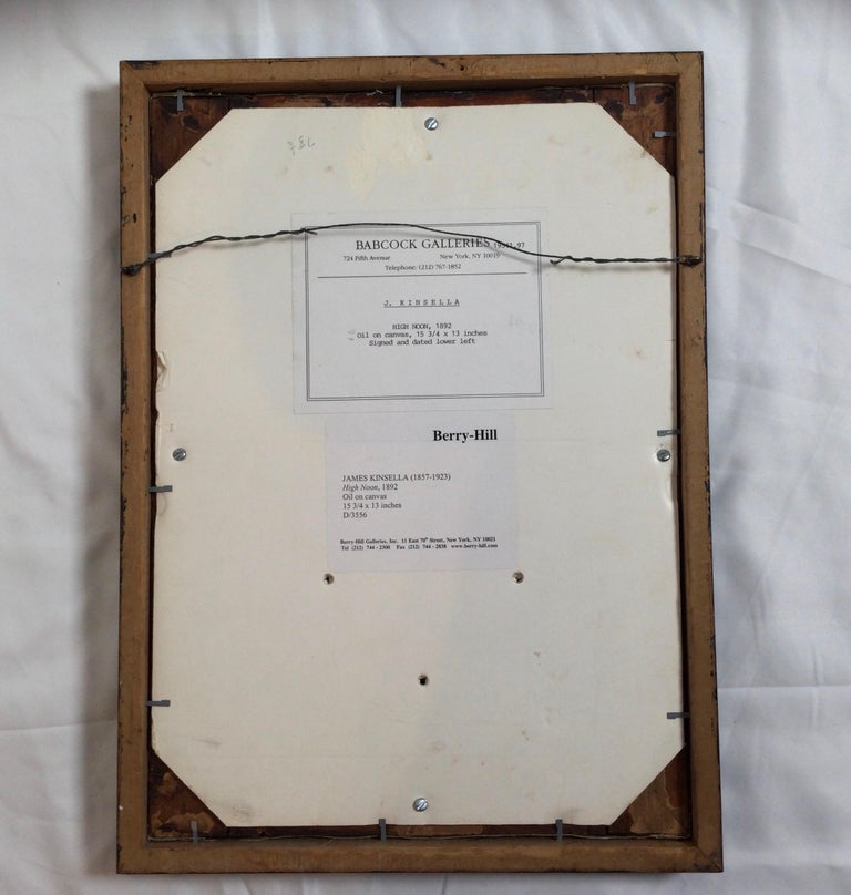 Monochrome Orientalist Oil Painting Titled High Noon Signed James ...