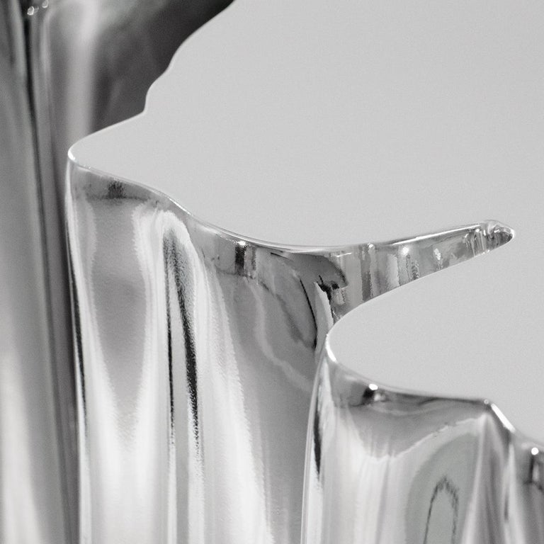 Monochrome Silver Sideboard with High Gloss and Molded Fiberglass For ...