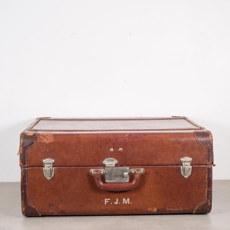 Monogrammed Medium Leather Suitcase, circa 1940 For Sale at 1stDibs ...