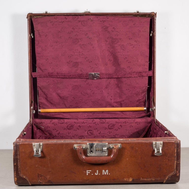 Monogrammed Medium Leather Suitcase, circa 1940 For Sale at 1stDibs ...