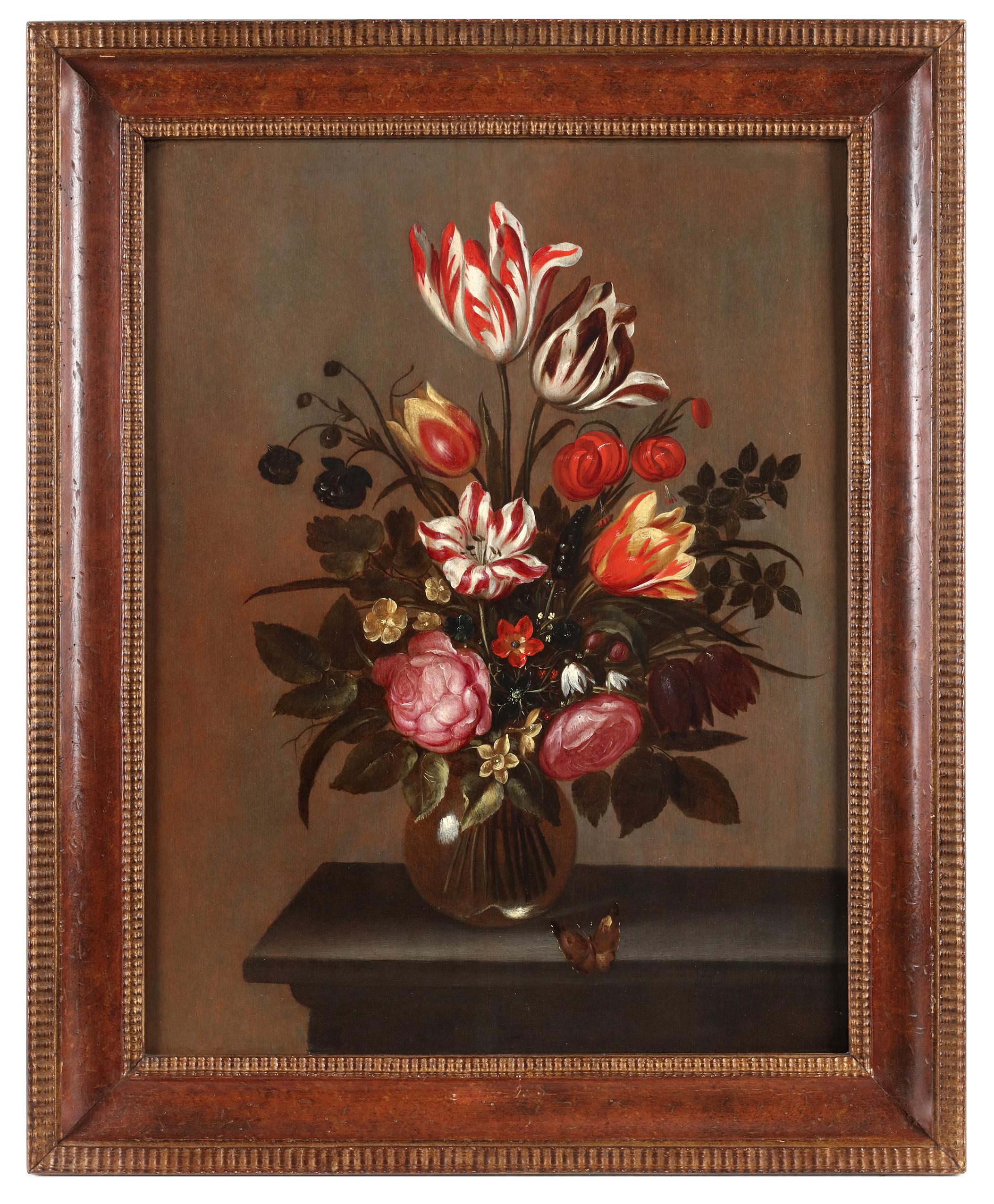 Flowers in a vase - attributed to the Monogrammist JF (1625-1660) For ...