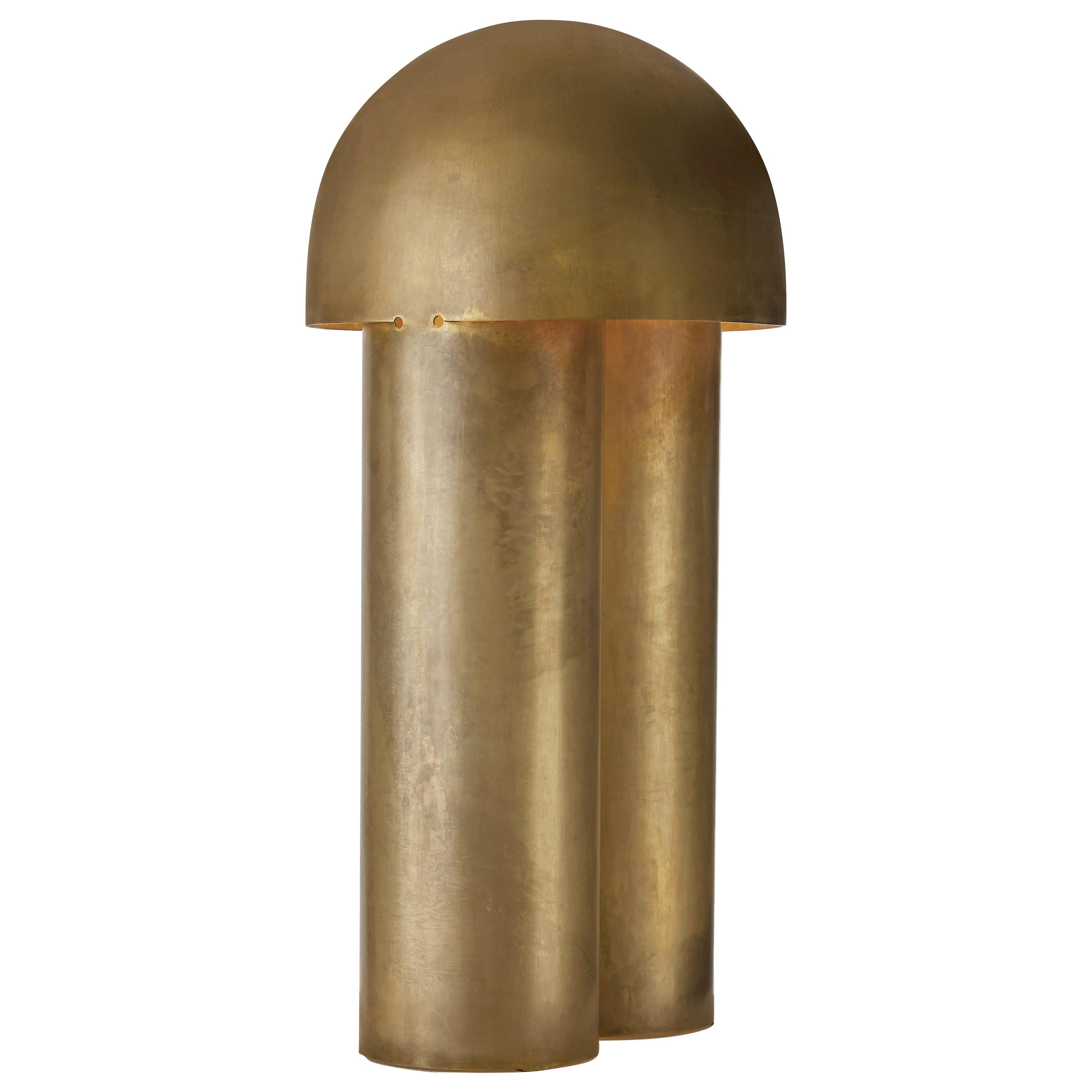 Monolith Brass Sculpted Table Lamp by Paul Matter at 1stDibs