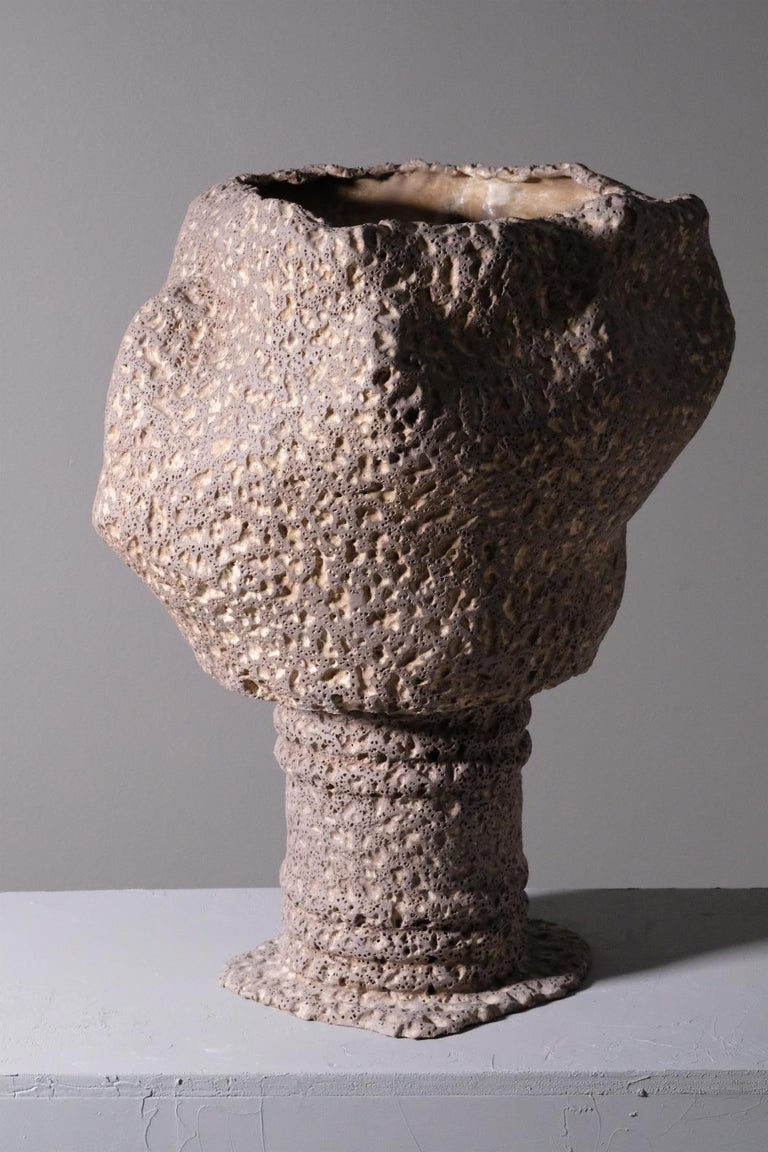Monolithic Carved Stoneware Planter and Stand by LGS Studio For Sale at ...