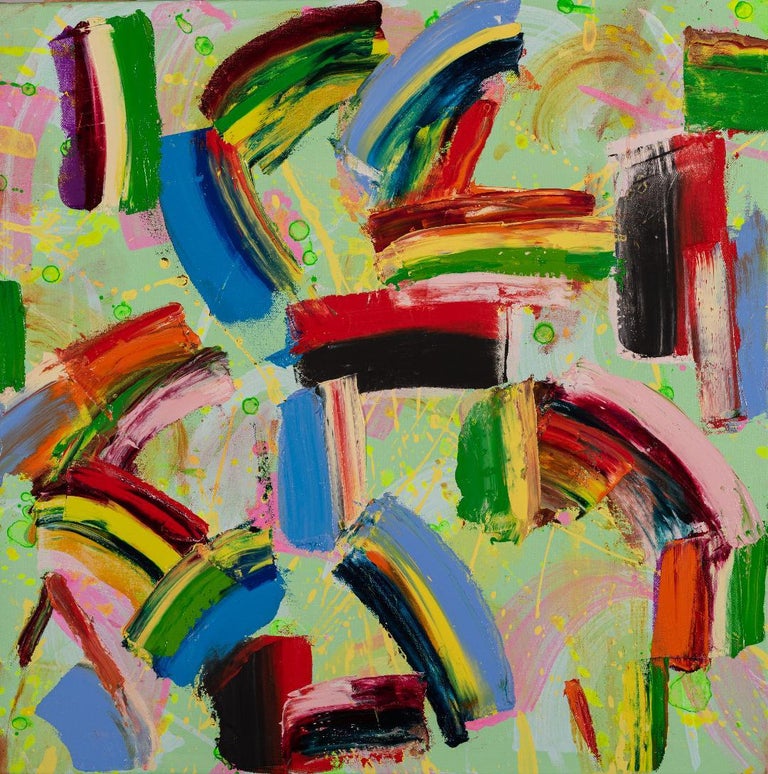 Monroe Hodder - Dance Steps, bold bright colorful abstract, rainbow ...