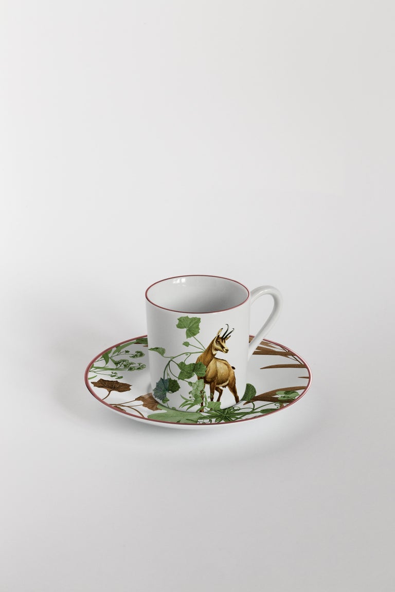 Mont Blanc, Coffee Set with Six Contemporary Porcelains with Decorative ...