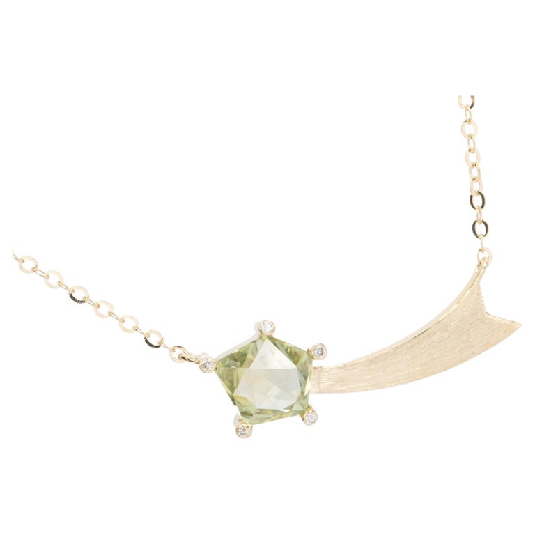 Montana Geo Cut Sapphire Star and Comet Necklace 14K Gold Adjustable ...