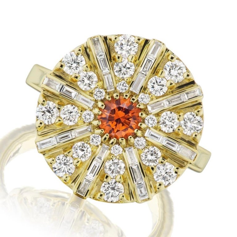 Montana Tangerine Sapphire and Diamond Ring For Sale at 1stDibs ...
