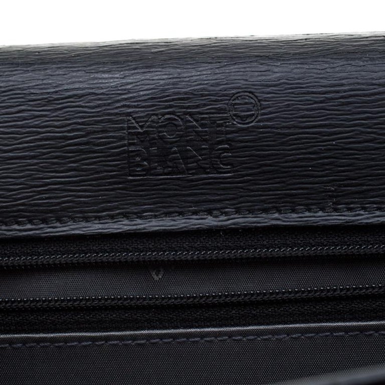 Montblanc Black Leather 4810 Westside Single Gusset Briefcase For Sale ...