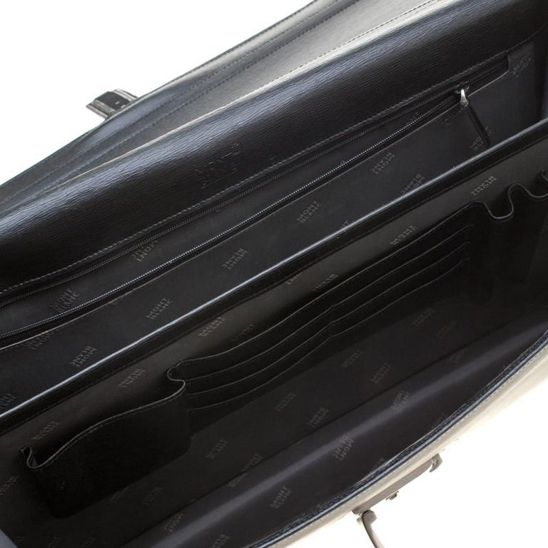 Montblanc Black Leather 4810 Westside Single Gusset Briefcase For Sale ...