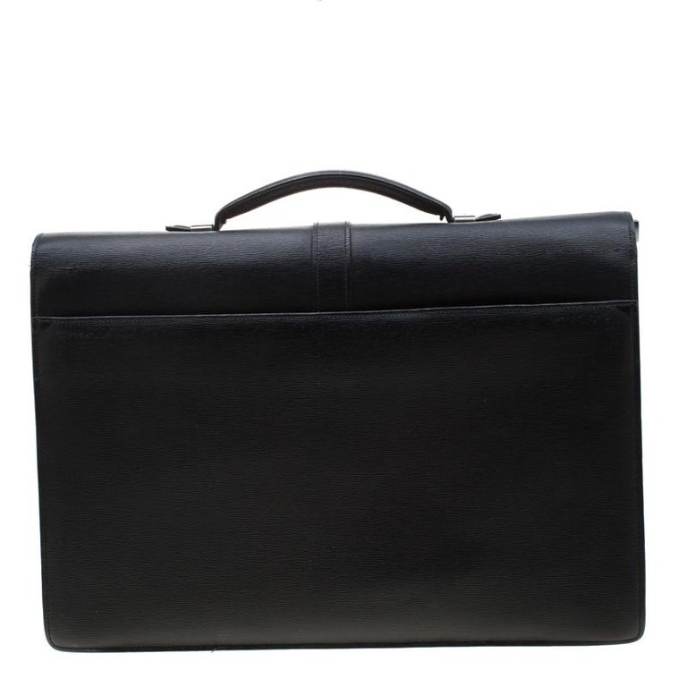 Montblanc Black Leather 4810 Westside Single Gusset Briefcase For Sale ...