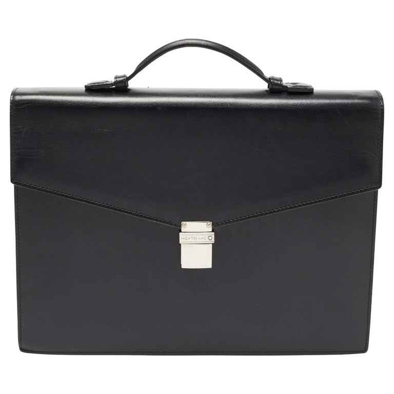 Montblanc Black Leather Meisterstuck Briefcase For Sale at 1stDibs