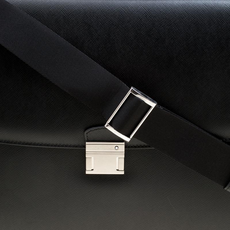 Montblanc Black Leather Sartorial Single Gusset Briefcase For Sale at ...