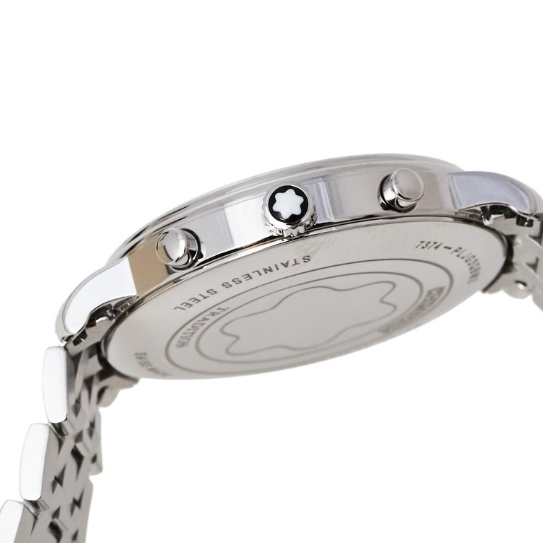 Montblanc Black Stainless Steel Tradition 7374 Men's Wristwatch 42 mm ...