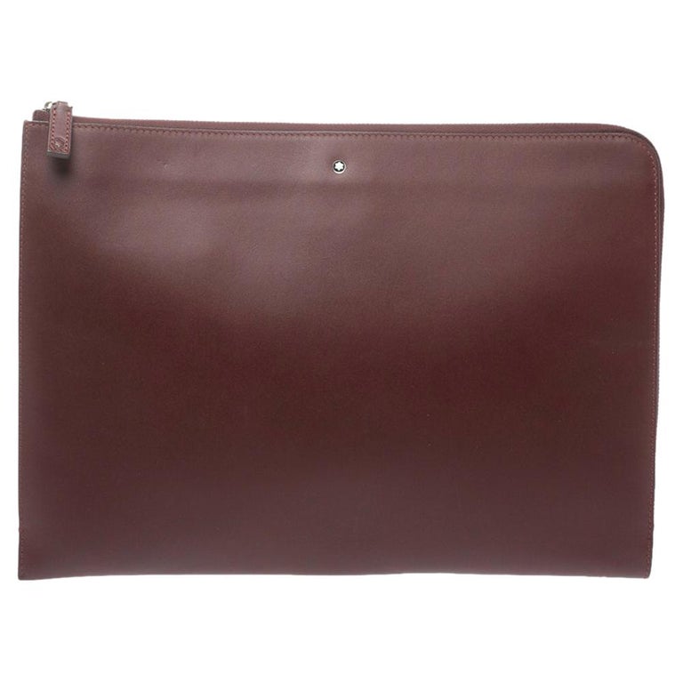 Montblanc Maroon Leather Meisterstuck Zip Portfolio at 1stDibs