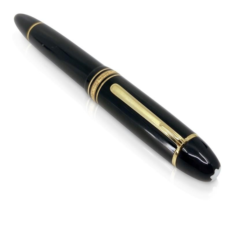 Montblanc Meisterstuck 146 Fountain Pen Gold Black 4810 14k Nib w/Case Excellent For Sale at ...