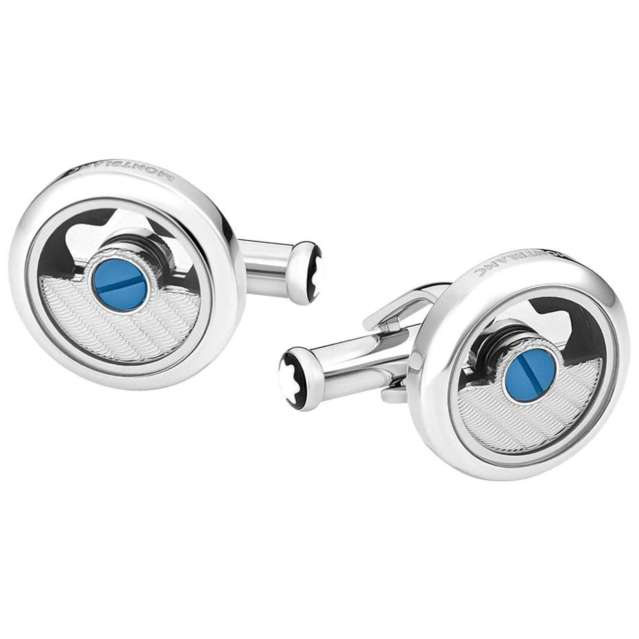 MONTBLANC Meisterstuck Gold and Lapis Cufflinks at 1stdibs