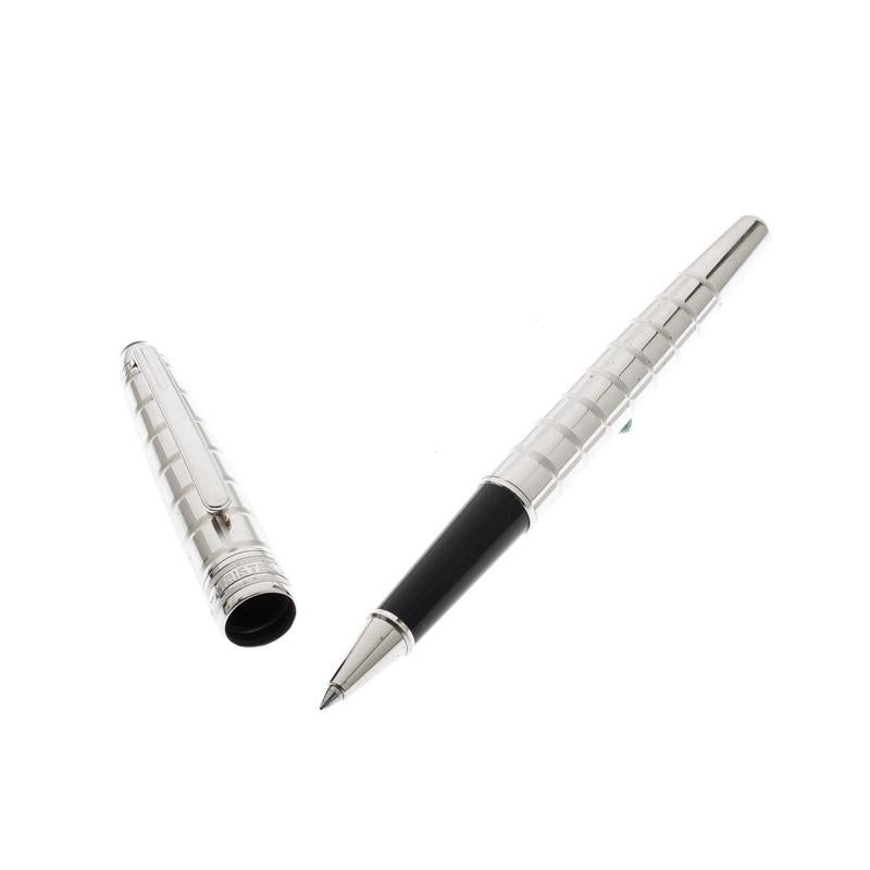 Montblanc Silver Facet 38247 Platinum Plated Rollerball Pen For Sale at ...