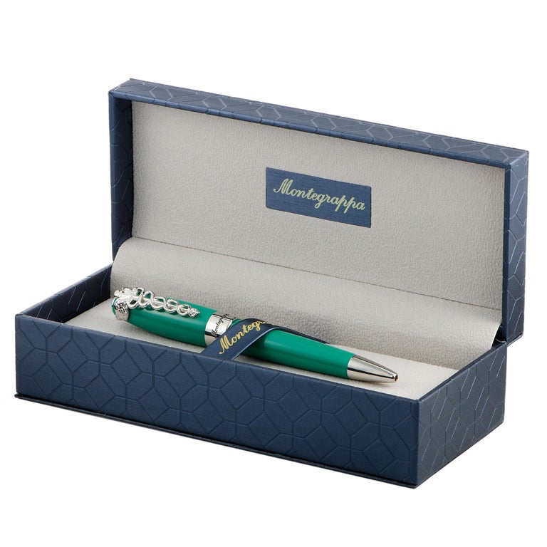 Montegrappa Caduceus Medical Green Resin and Palladium Ballpoint Pen ...