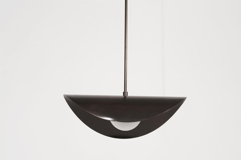 Montera Biomorphic Pendant Light in ORB and Blown Glass For Sale at 1stDibs