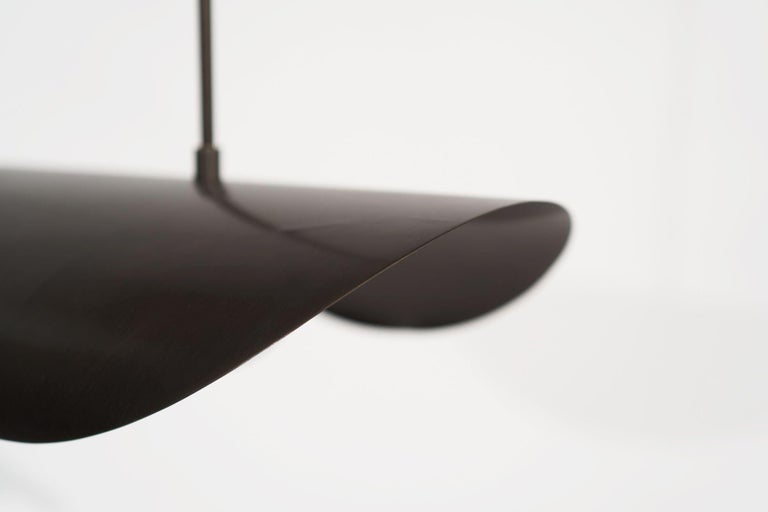 Montera Biomorphic Pendant Light in ORB and Blown Glass For Sale at 1stDibs