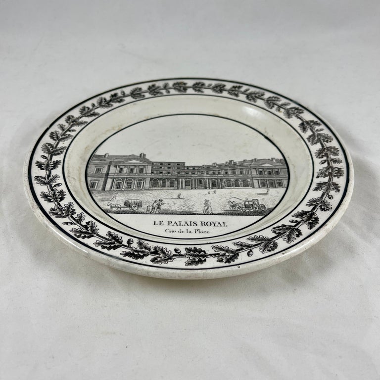 Montereau French Creamware Faïence Le Palais Royal Architecture Plate ...