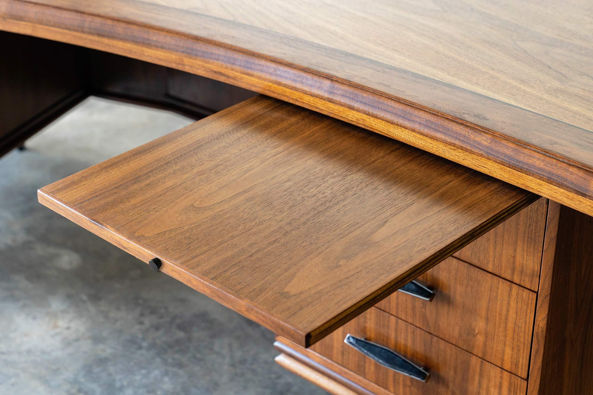 Monteverdi Young Walnut Executive Desk For Sale at 1stDibs