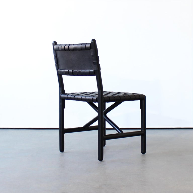 Montgomery Solid Wood and Woven Leather Dining Chair by Crump and Kwash ...