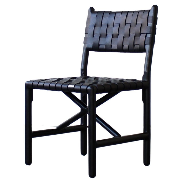 Montgomery Solid Wood and Woven Leather Dining Chair by Crump and Kwash ...