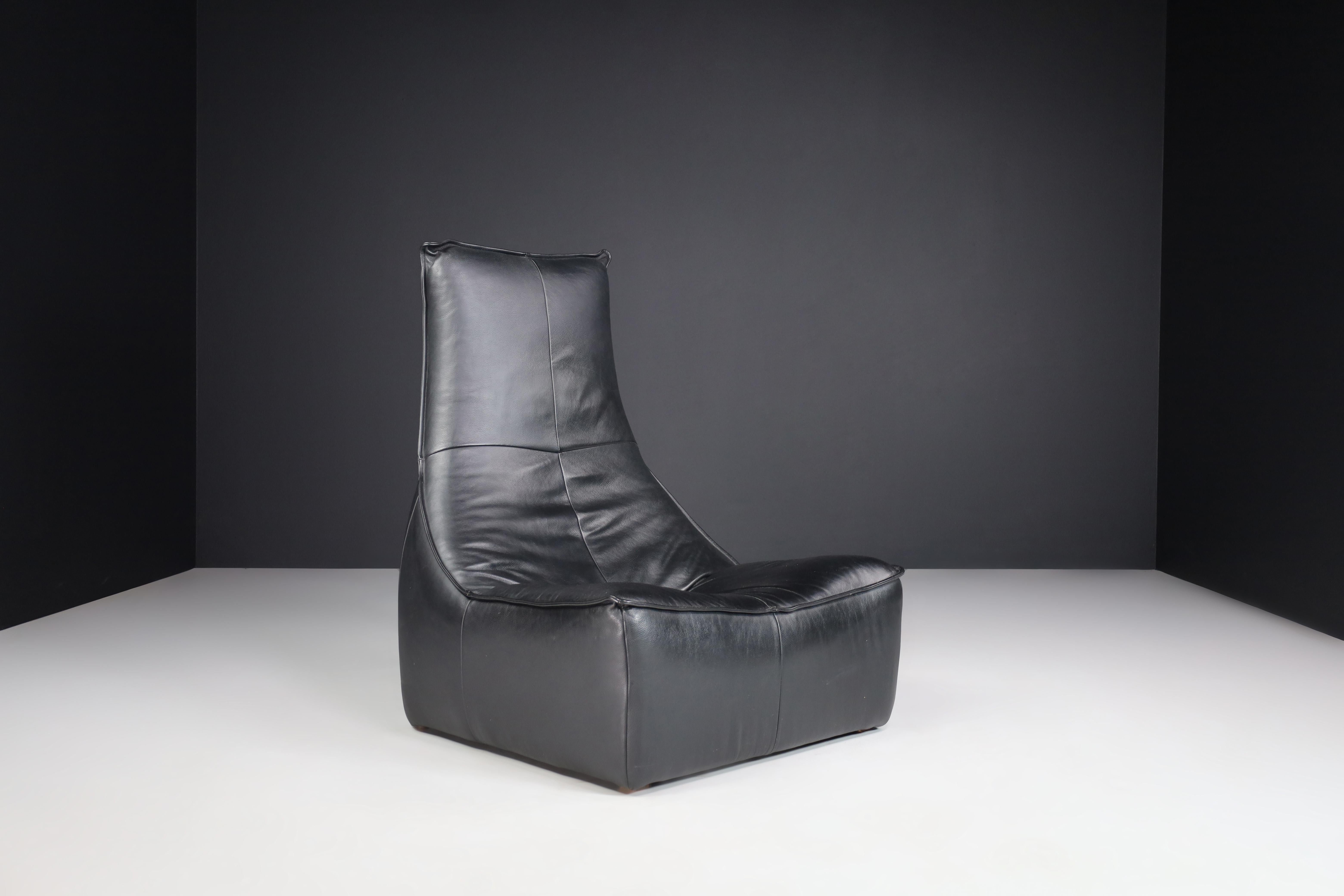 Montis “The Rock” Lounge Chair in Black Leather by Gerard van den Berg ...